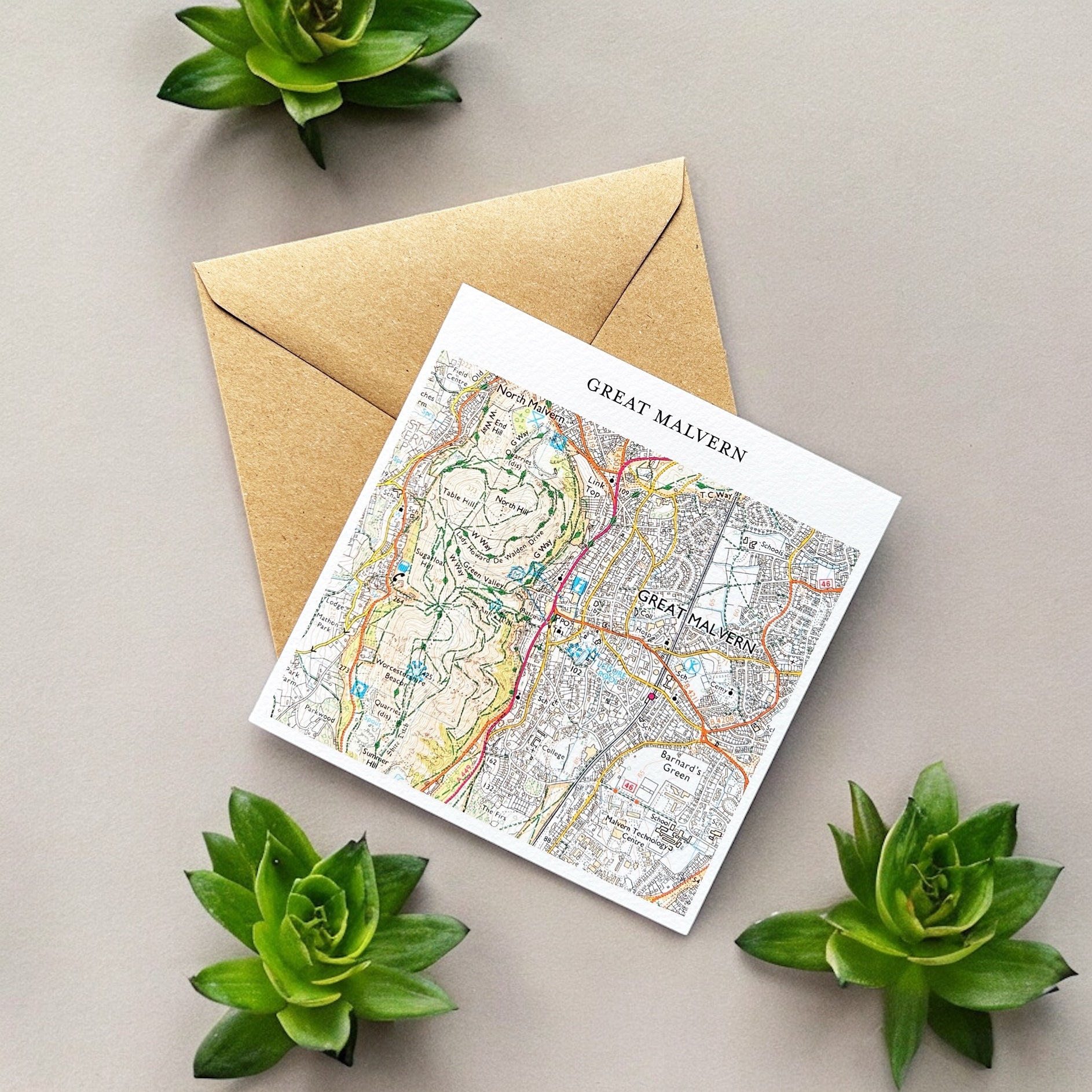 Bespoke Map Greetings Card – The Sugar Shed Ltd