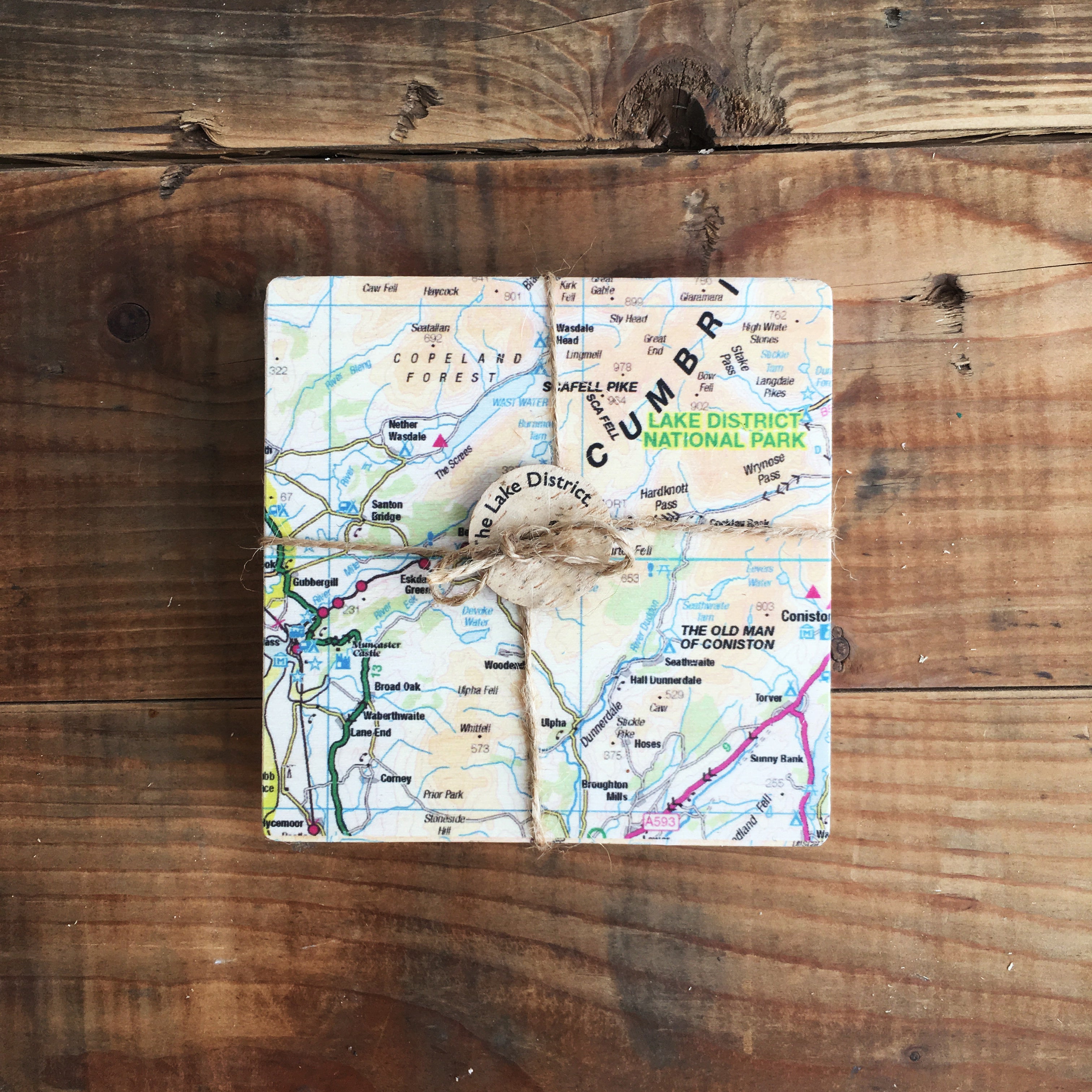 Bespoke Wooden Map - Four Coaster Set – The Sugar Shed Ltd